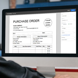Purchase Order Form, Excel/google Sheets, Editable Purchase Request ...