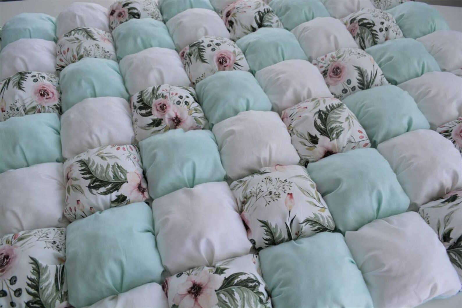 Organic Cotton Baby Blanket With Flowers: Light & Airy Bombon Design - Etsy