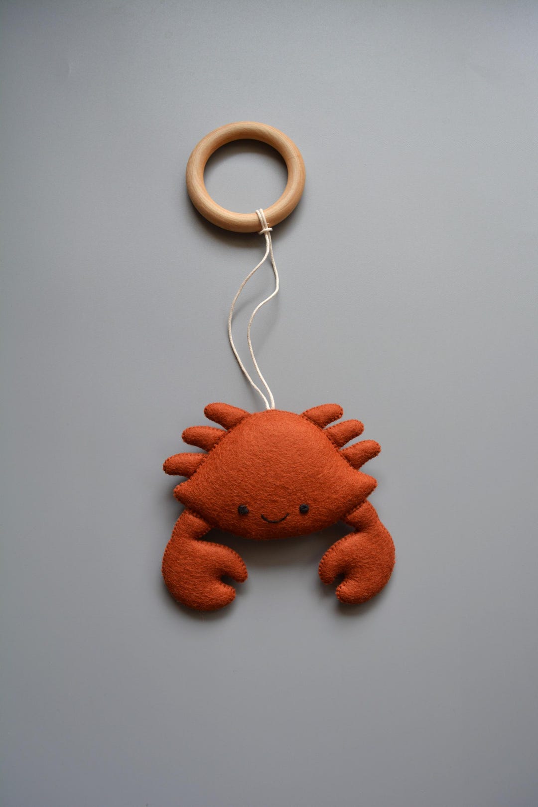 Handmade Felt Crab Hanging Toy: Nautical Nursery Decor - Etsy