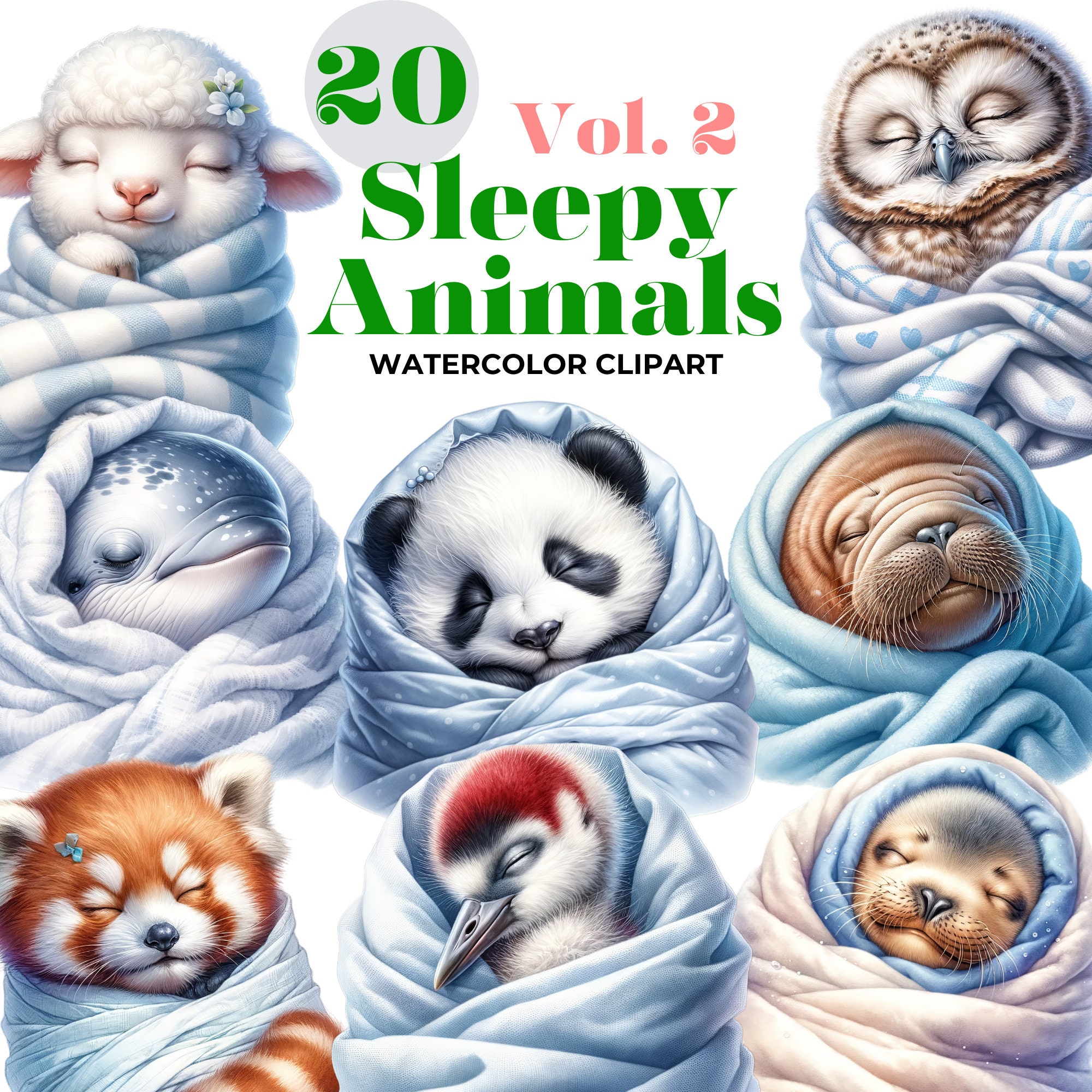 Sleeping Clipart, Animal Graphics, Cute Baby Animal Png, Baby Blanket ...