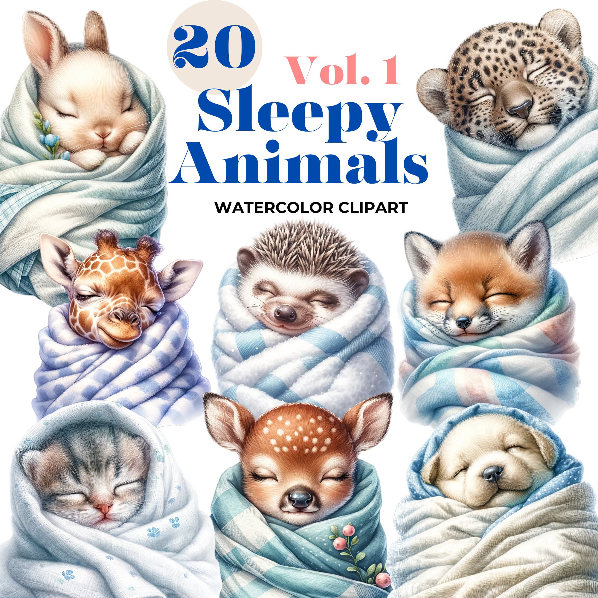 Sleeping Clipart, Animal Graphics, Cute Baby Animal Png, Baby Blanket ...