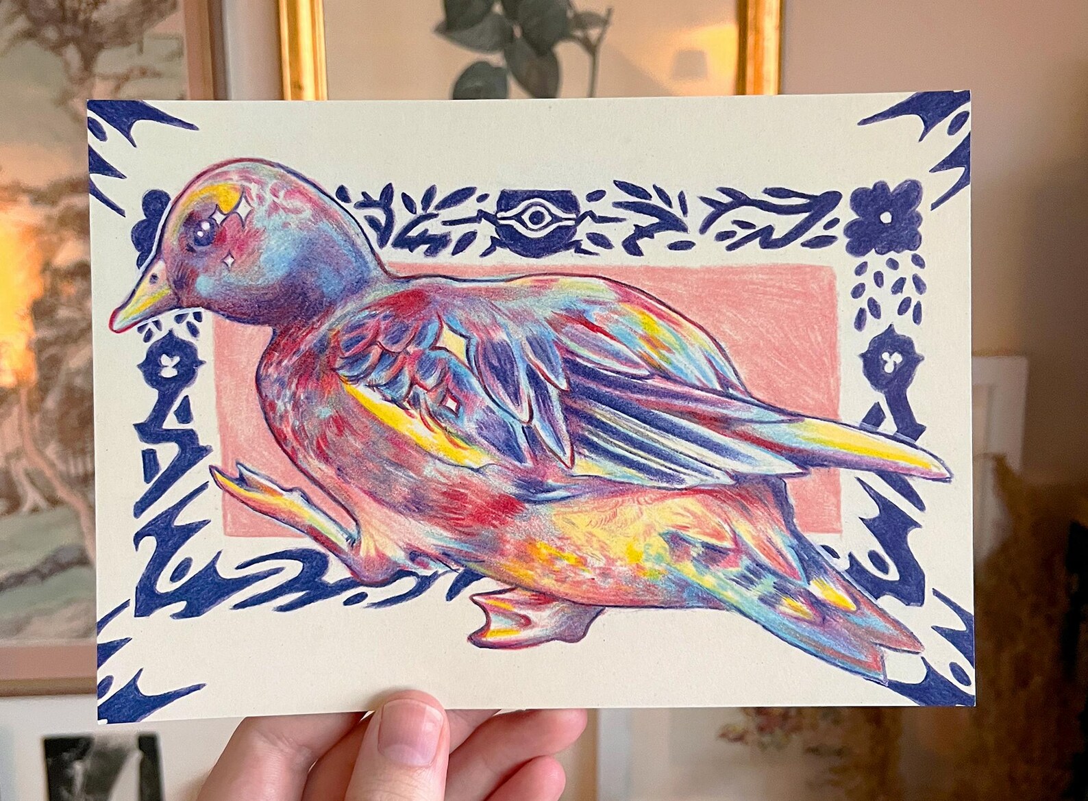 Cute Duck Postcard A5 Size Mini Print Perfect Gift for Folklore Lovers ...