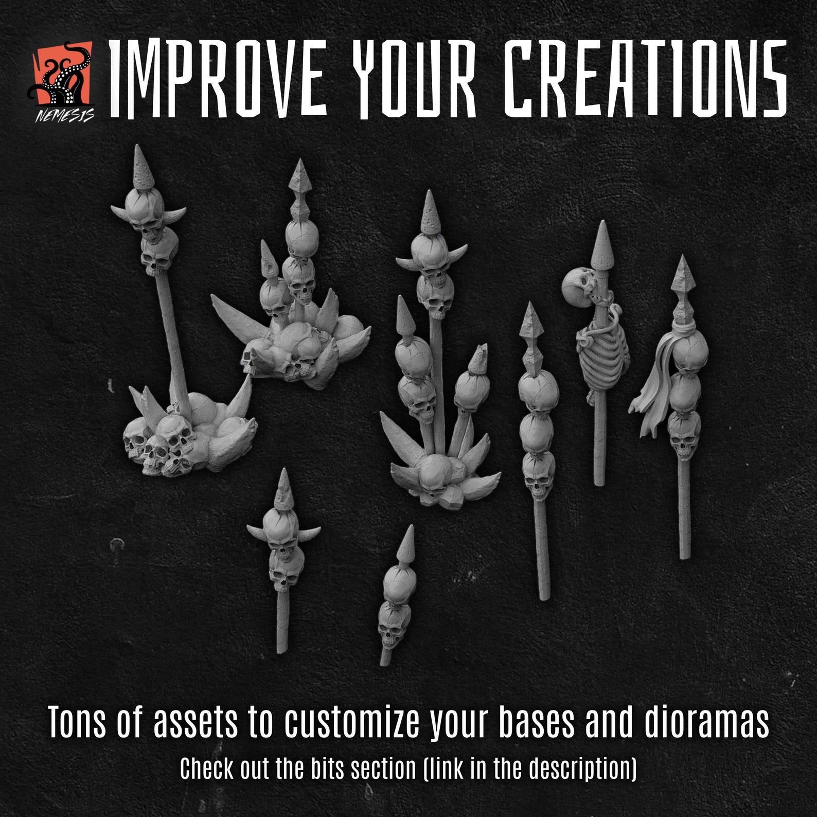 3D PRINTED Chaos Corrupted Ground Summoning Skulls - Customizing Bases ...