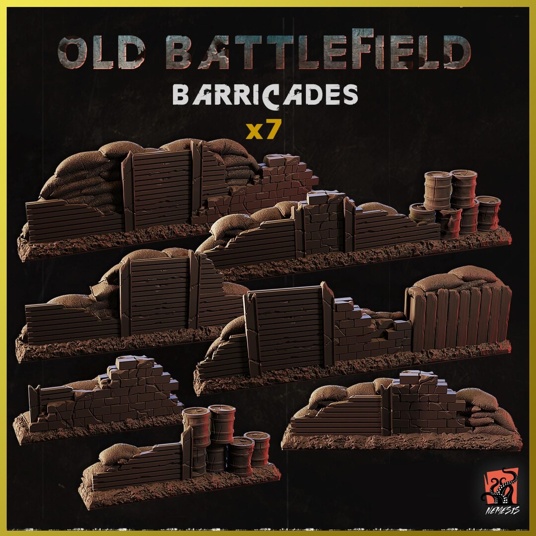 3D PRINTED Battle Damaged Terrain Warfield Custom Bases and Dioramas ...