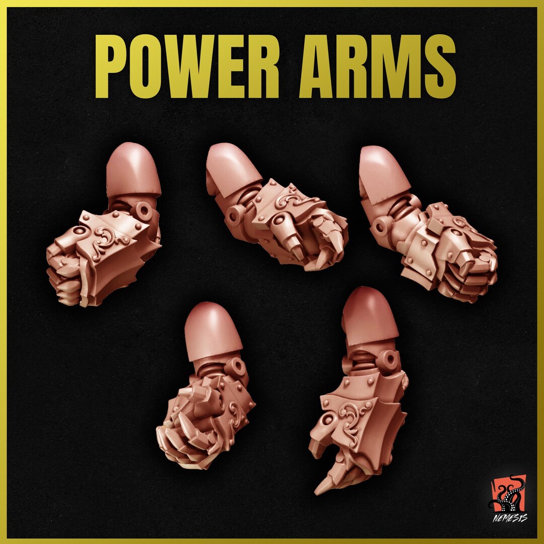 3D Printed Fist Energy Mechanical Arm Combat Gothic Sacred Symbol Blood ...