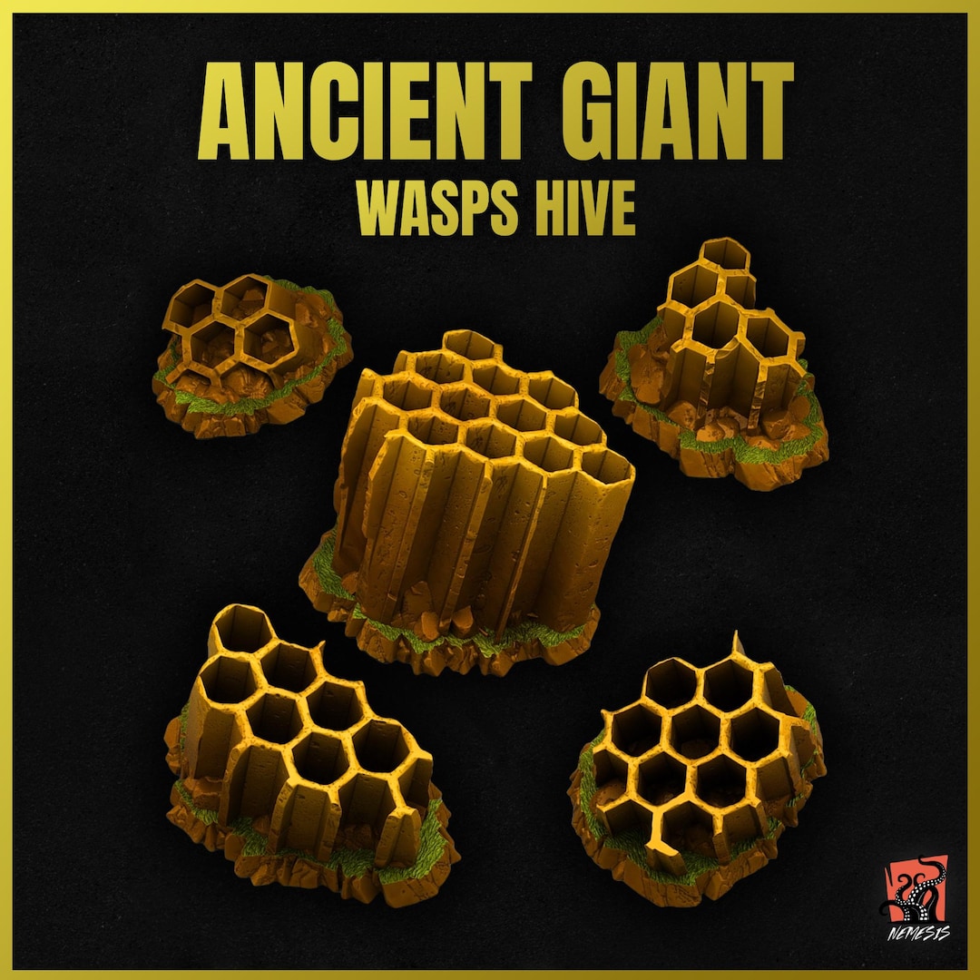3D Printed Giant Wasp Hive Honeycomb Nest With Natural Honey - Bits to ...