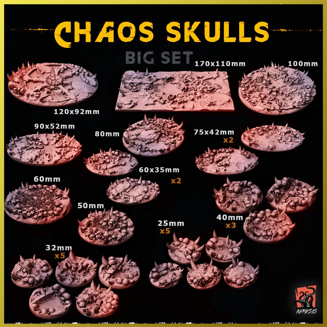 3D PRINTED Chaos Corrupted Ground Summoning Skulls - Customizing Bases ...