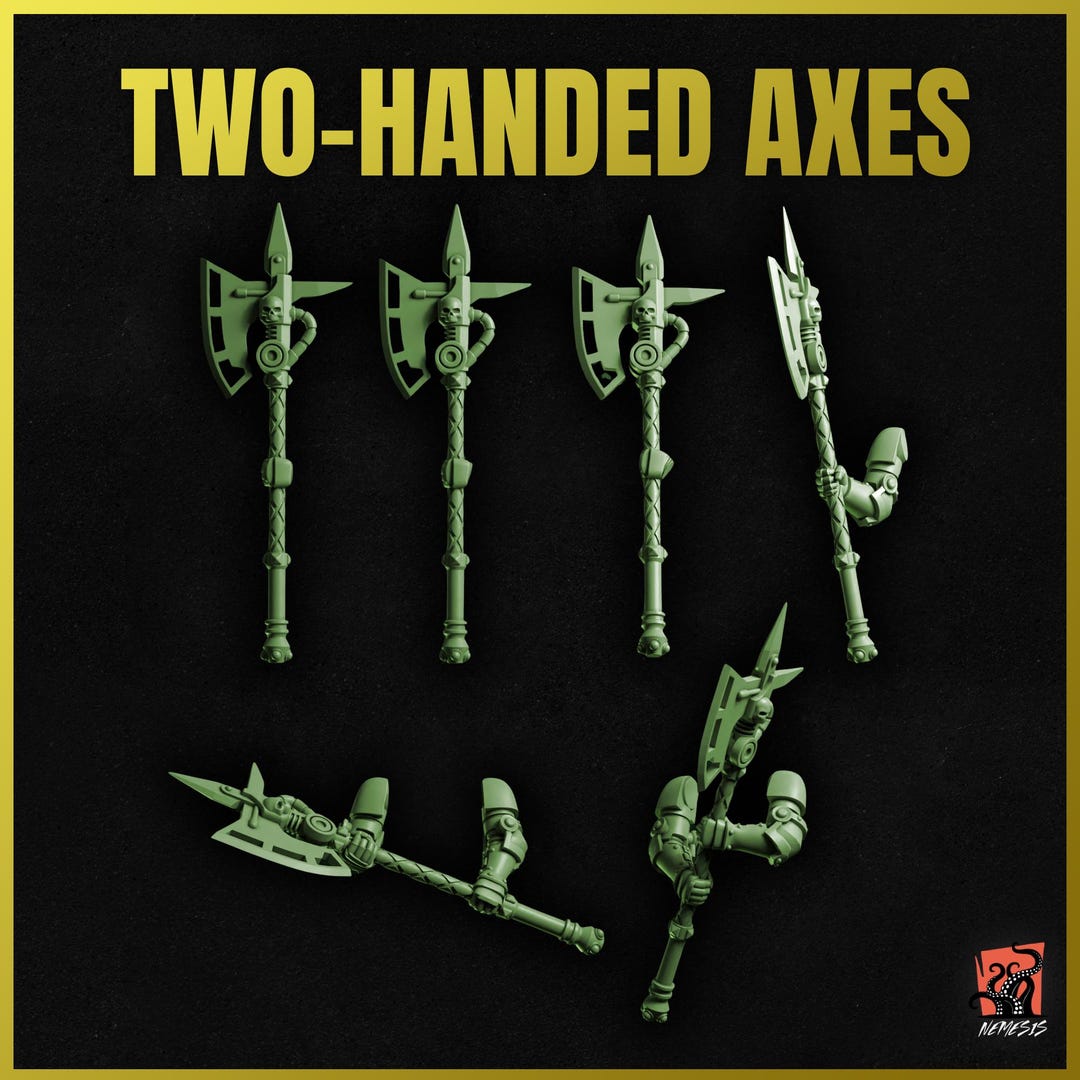 3D PRINTED Two-handed Power Axe Holy Weapon Assault Melee Decoration ...