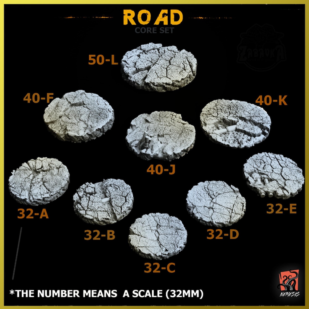 3D Printed Post-apocalyptic Road Cracked Broken Cement Custom Bases and ...