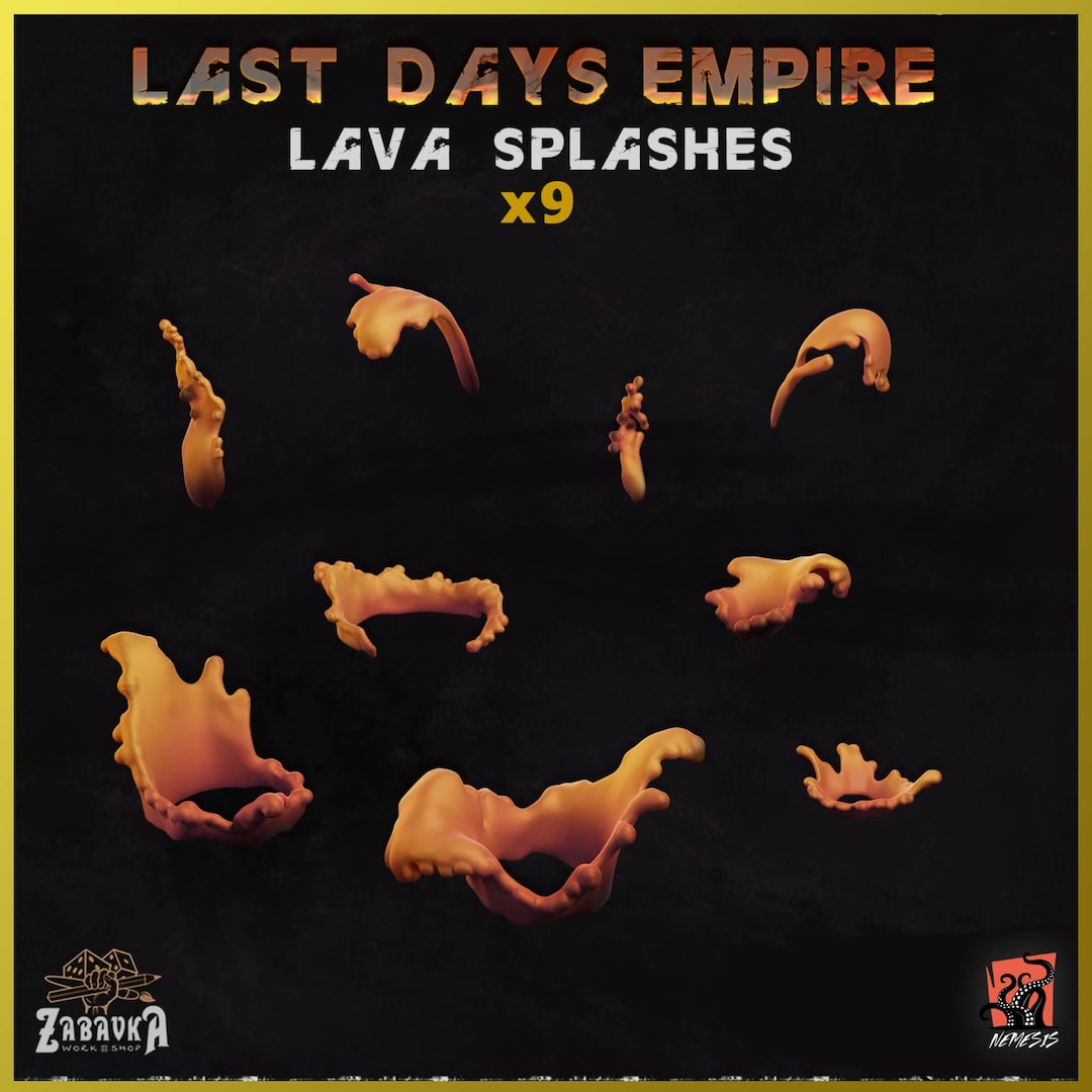 3D PRINTED Lava Splash Volcano Effect Plasma Fire Spell Custom Bases ...