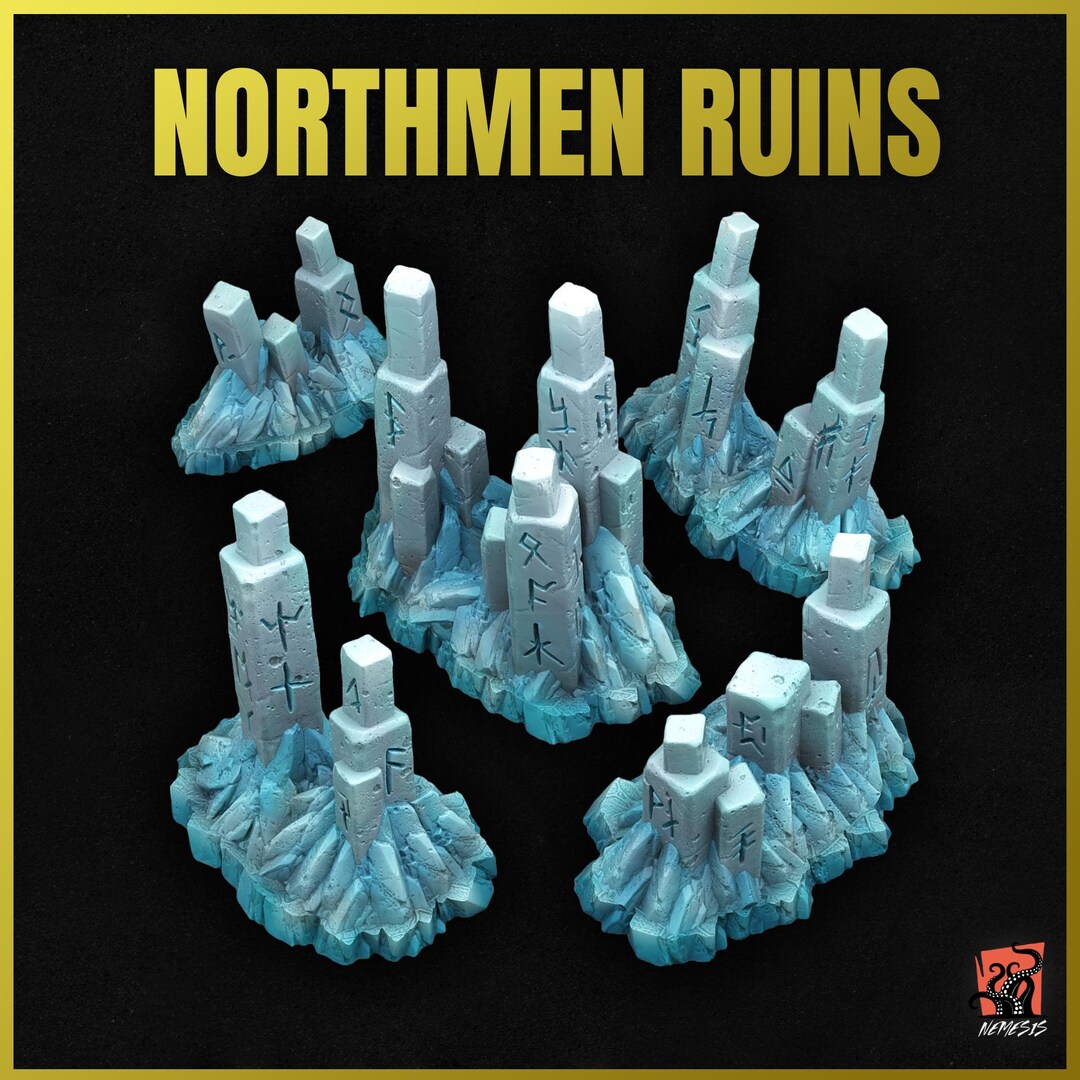 3D PRINTED Pillar of Ice Rock Dwarf Rune Glyph Ancient Magic Power Bits ...