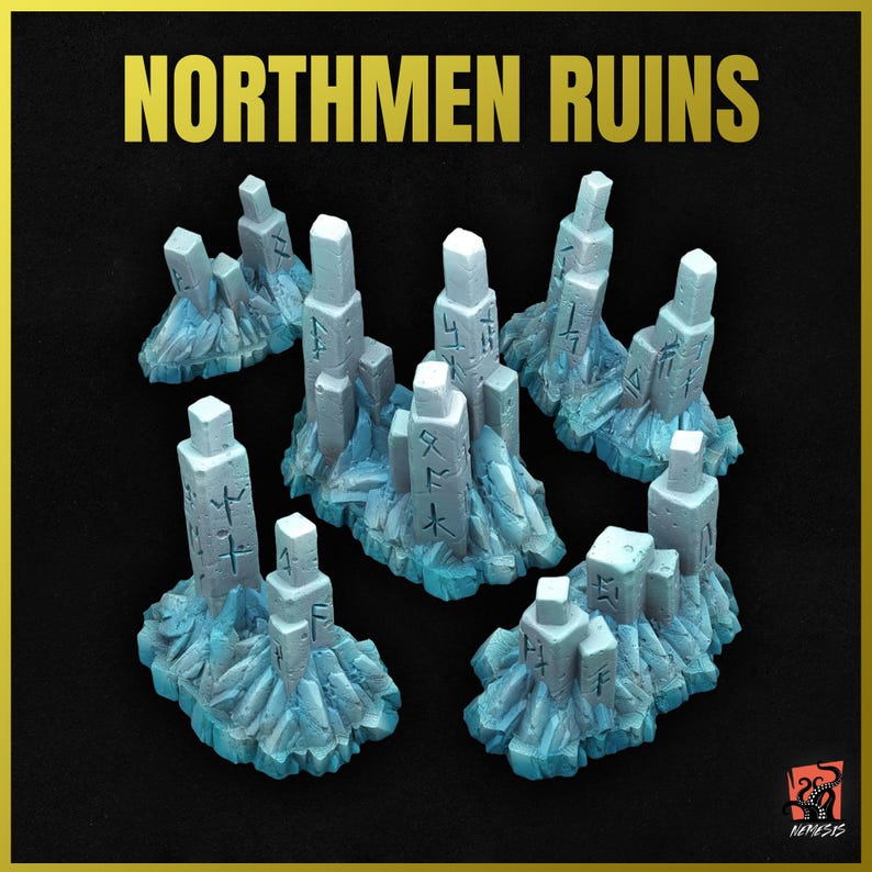 3D PRINTED Mysterious Stone Pillars Cluster Columns Dwarven Ruins ...