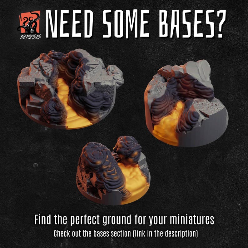 3D PRINTED Terrain Volcano Destroyed Imperial City Fire Lava - Custom ...