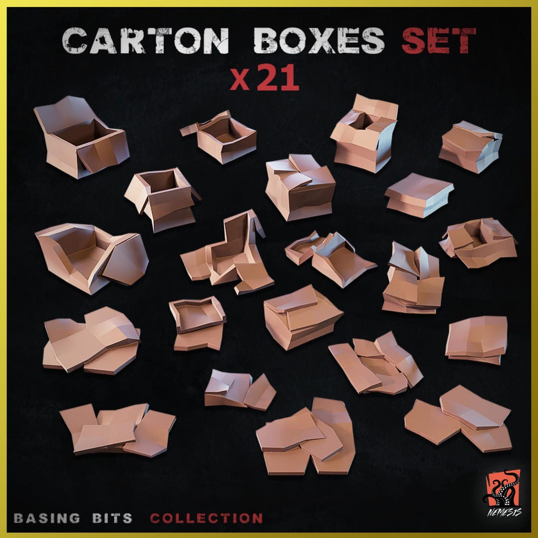 3D Printed Cardboard Boxes Garbage Abandoned City Apocalypse Customize ...