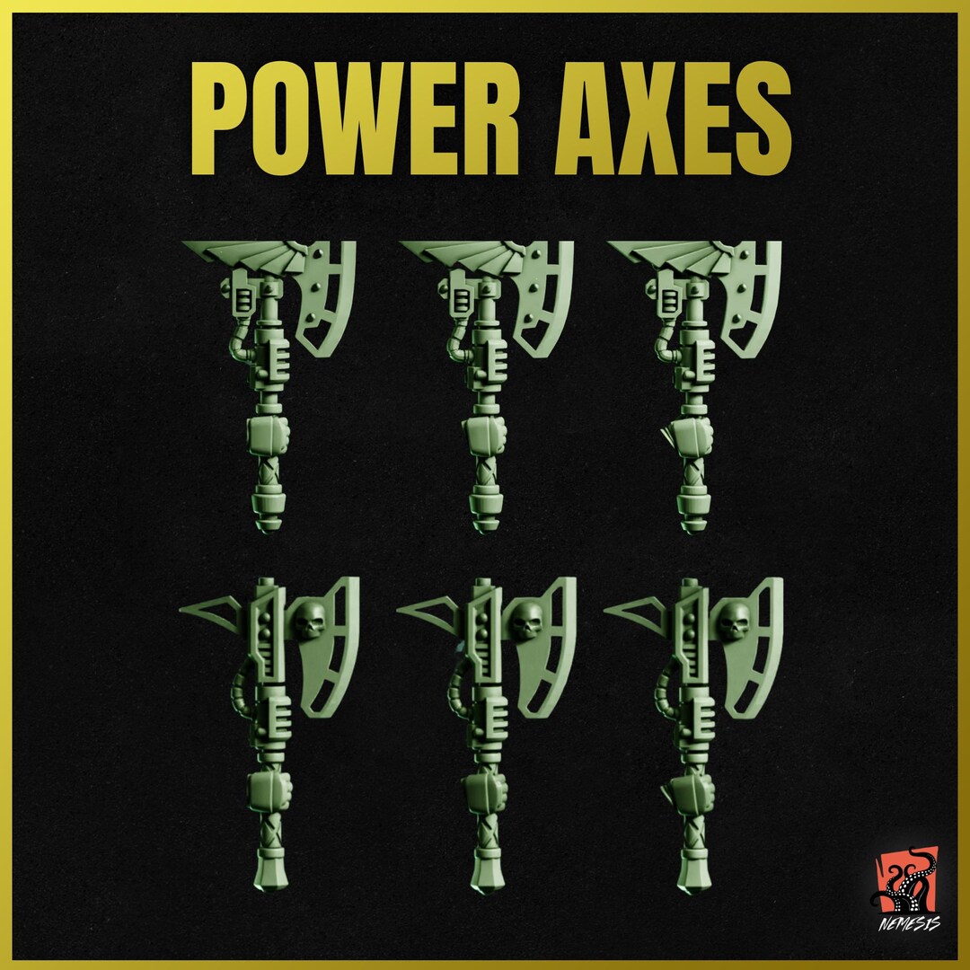 3D PRINTED One-handed Power Axe Imperial Heraldry Skull Grave ...