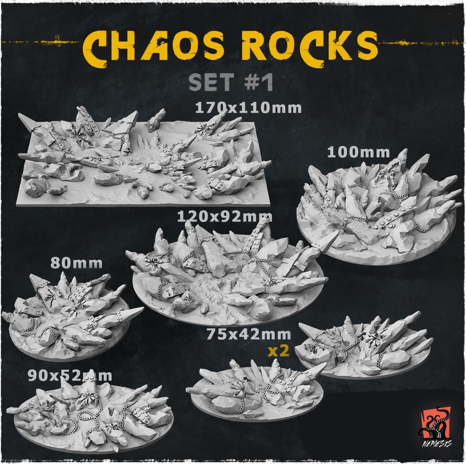 3D PRINTED Chaos Demon Summoning Rock Floor - Customization of Bases ...