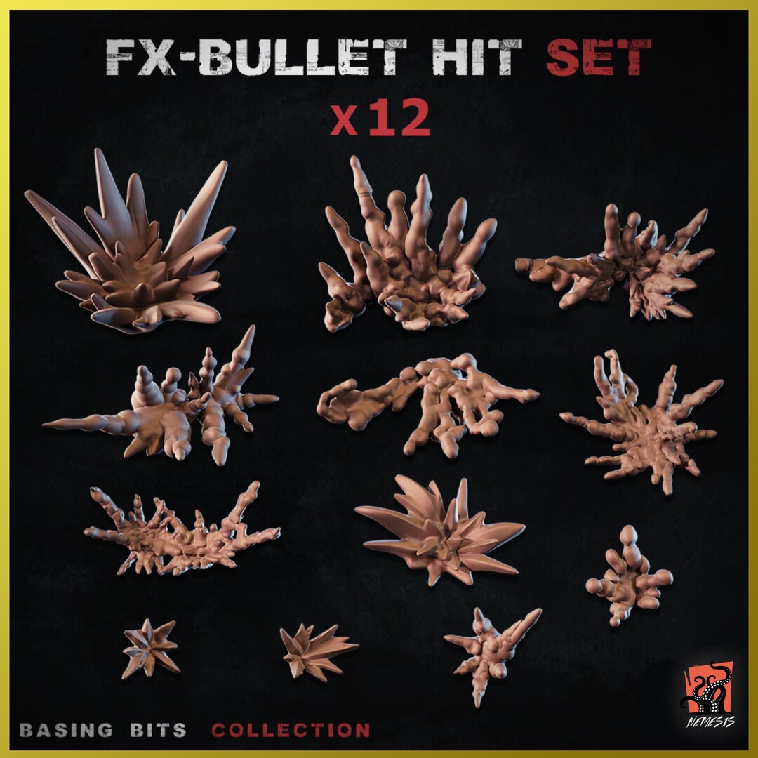 3D PRINTED Impact Effect Shot FX Missile Bullet Weapon Magic Attack ...