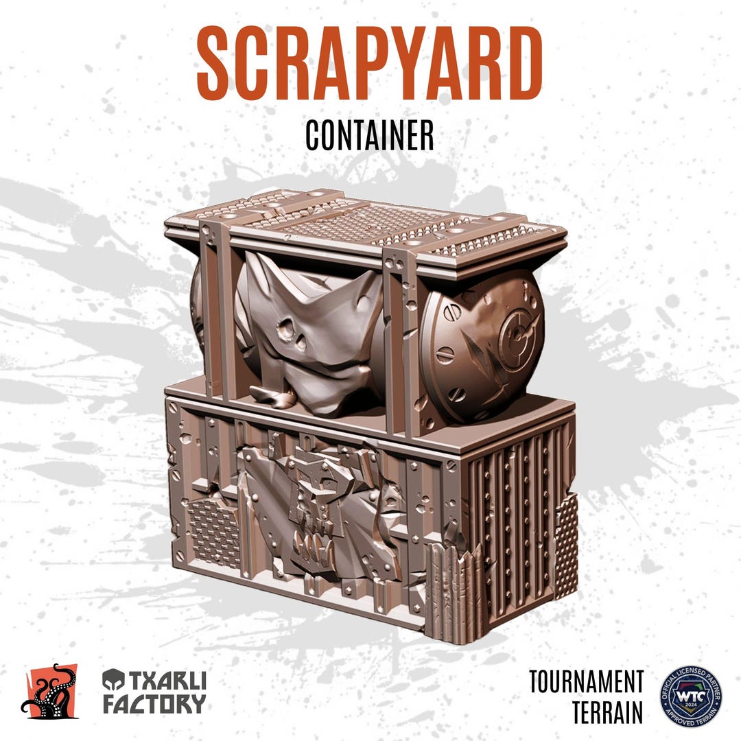 3D Printed Folding Competition Terrain WTC Double Container Scrap Yard ...