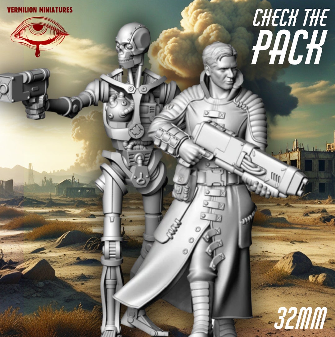 Replicants 32mm Scale Miniatures Postapocalyptic Vermilion Miniatures ...