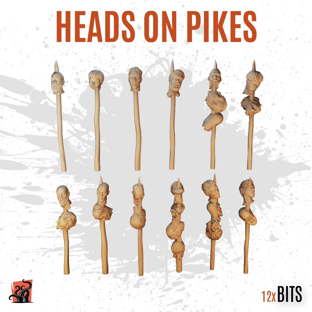 3D PRINTED Impaled Head, Spike, Gore, Stake, Blood, Bone, and Death ...