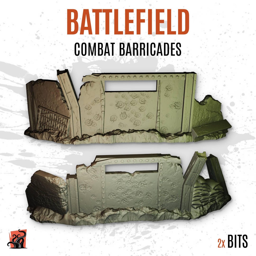 3D PRINTED Barricade Defensive Wall Trench Fortification Custom Bases ...