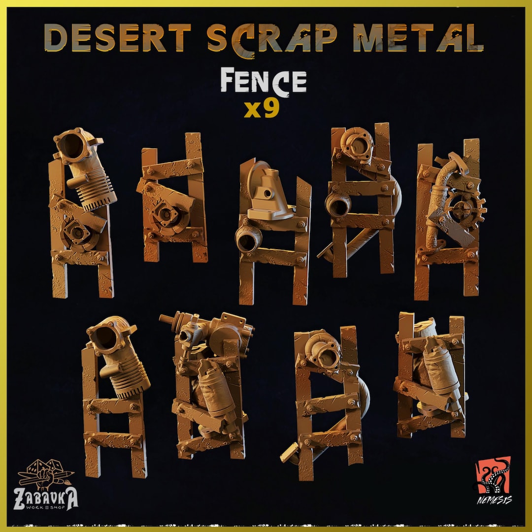 3D PRINTED Orc Fortress Defensive Fence Scrap Metal Scrap Yard ...