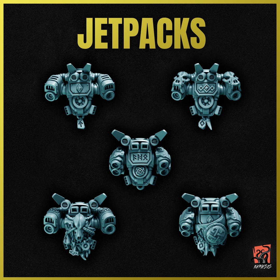 3D Printed Jetpack Wolf Jetpack Combat Gear Assault Decor Runes ...