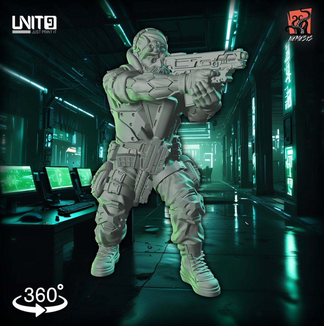 SCI-FI Cyberpunk Strike Team Squad Maxtac Police Character Cyberpunk ...