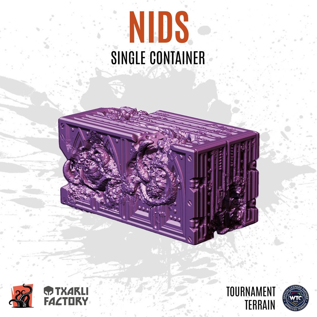 3D Printed Foldable Competition Terrain WTC Container Barricade Alien ...