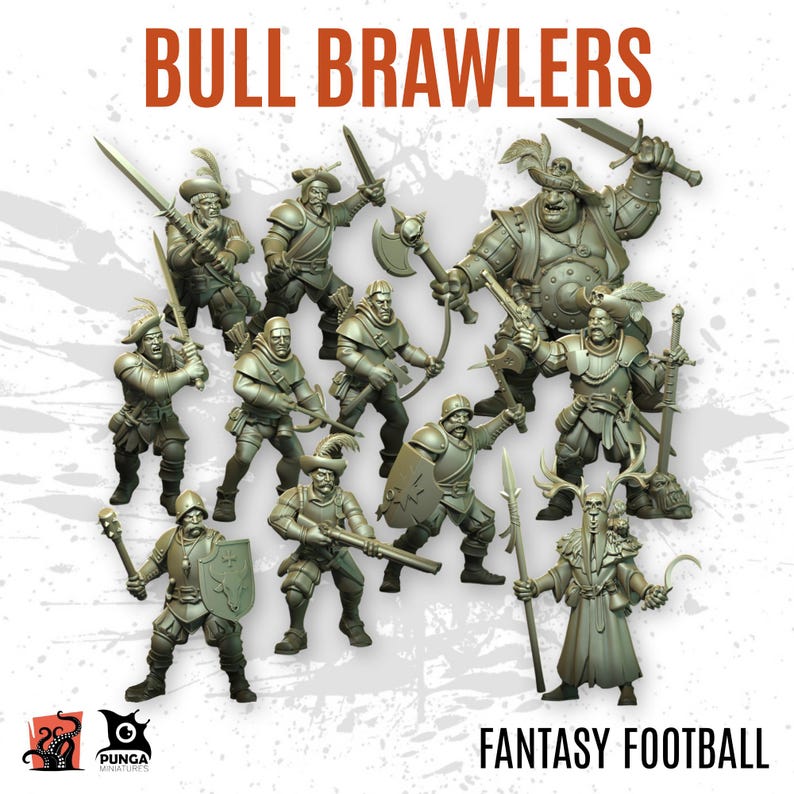3D Printed Miniatures Fantasy Football Team Human Knight Warrior ...