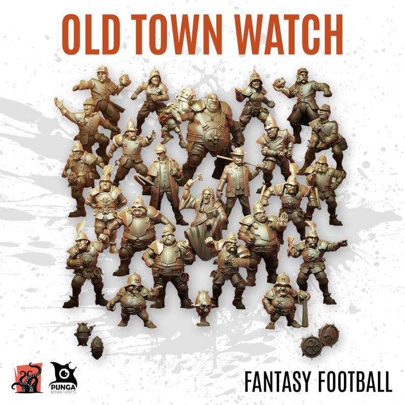3D Printed Miniatures Fantasy Football Team Human Knight Warrior ...