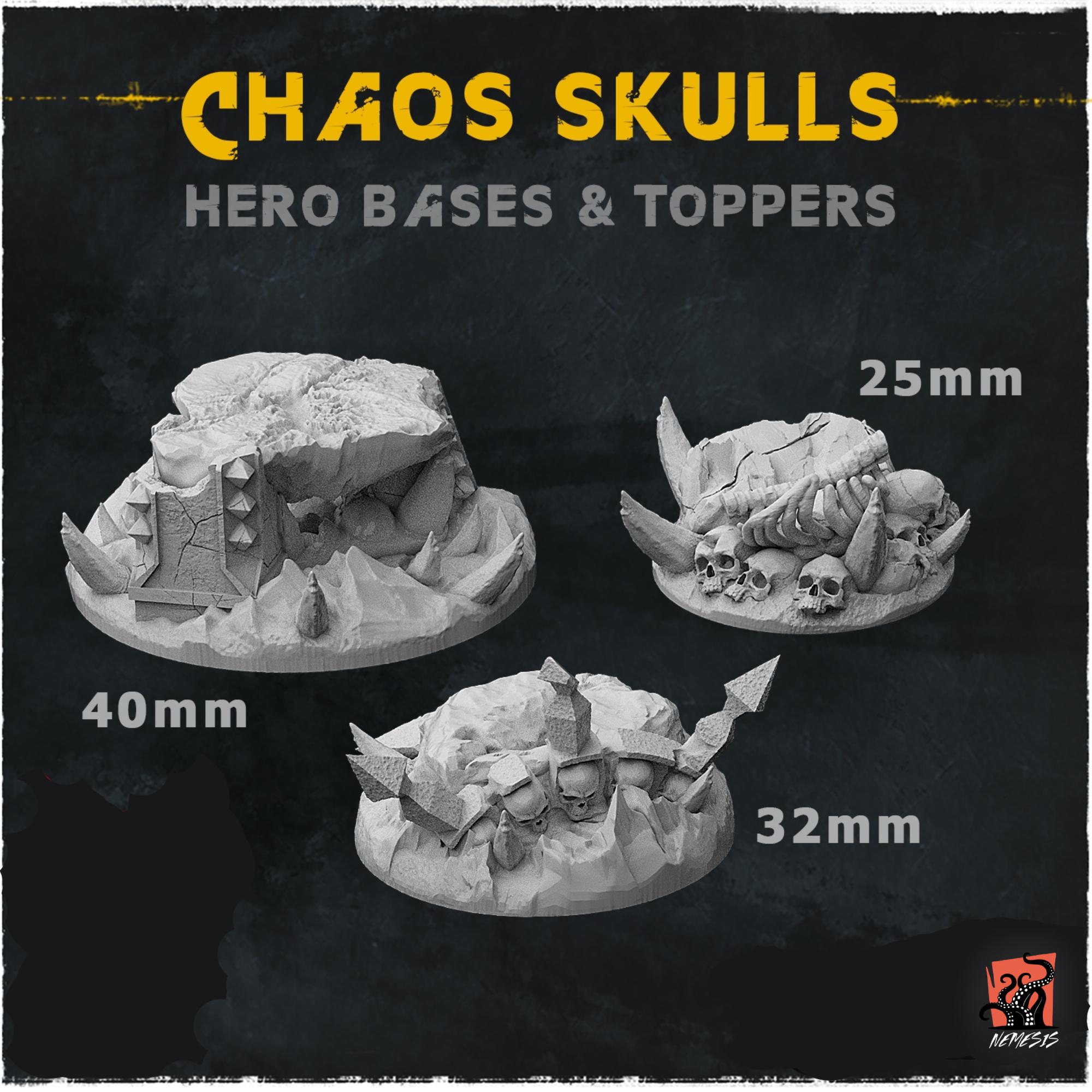 3D PRINTED Chaos Corrupted Ground Summoning Skulls - Customizing Bases ...