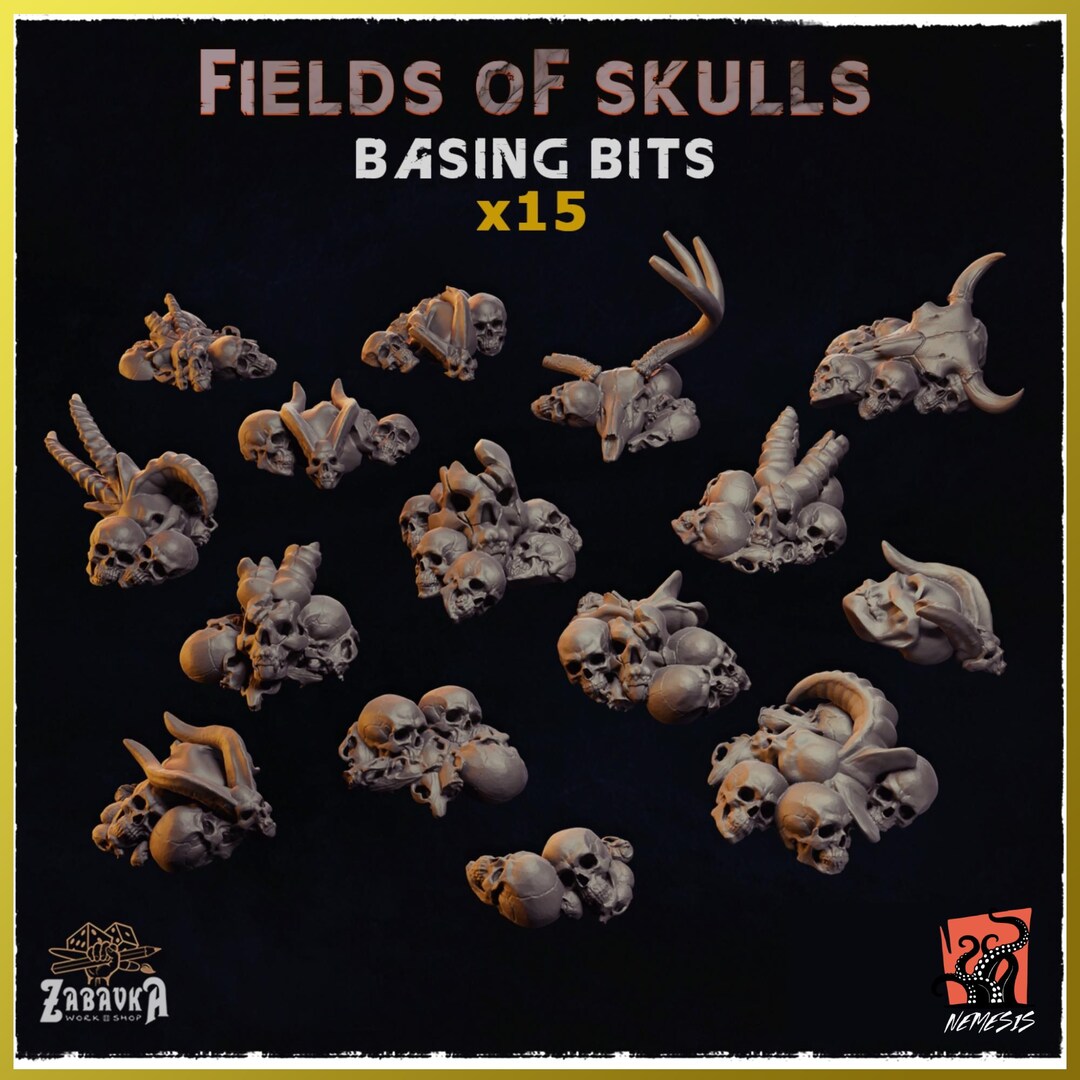 3D PRINTED Hellish Bit Gore With Blood Skulls Customization of Bases ...