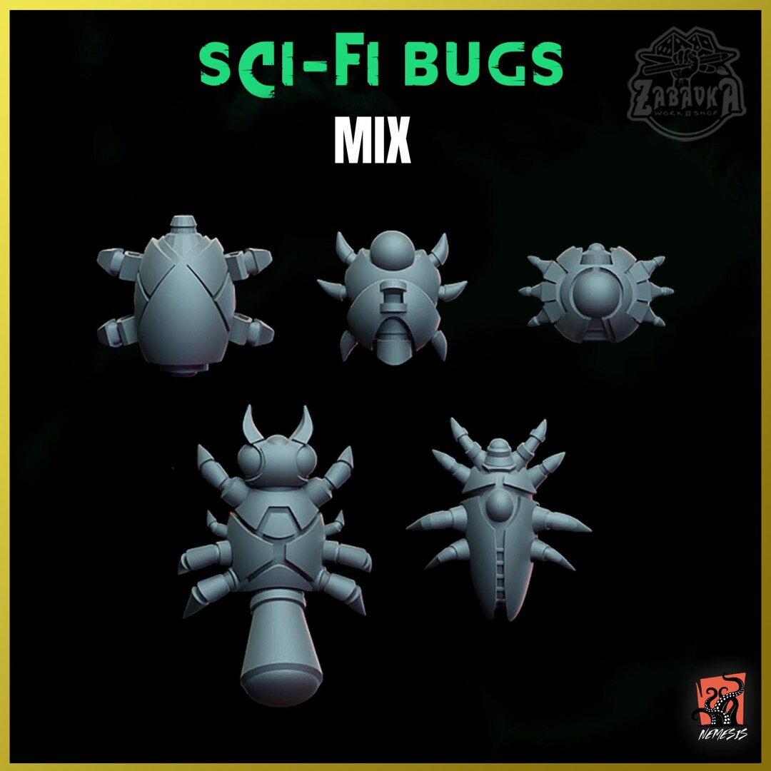3D PRINTED Swarm of Robotic Spider Cyber Bug Customize Bases and ...