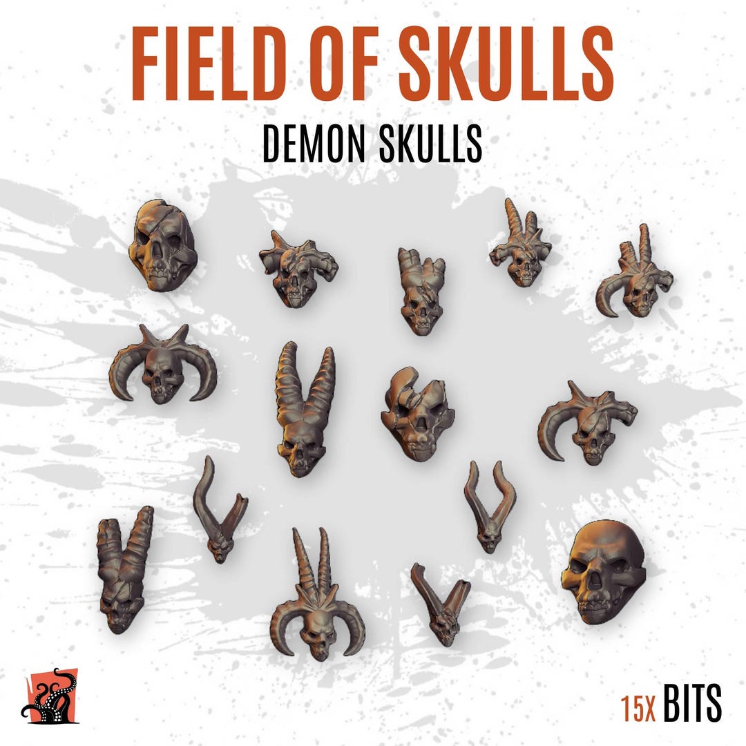 3D PRINTED Hellish Demon Skull Gore for Customizing Bases and Dioramas ...