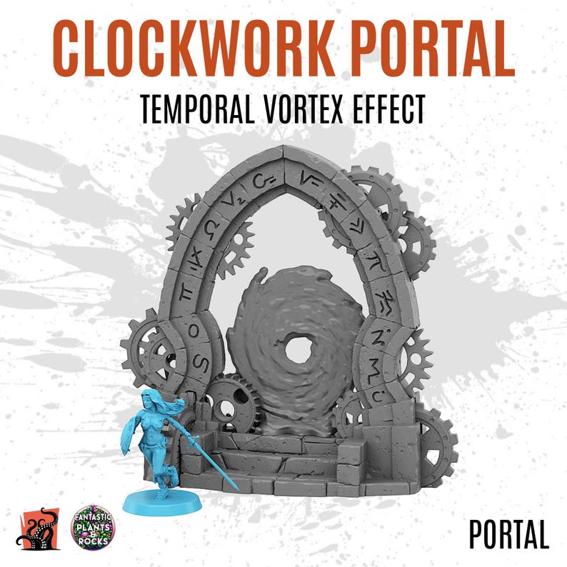 3D Printed Magic Portal Steampunk Clock Arcane Artifact Ritual Time ...
