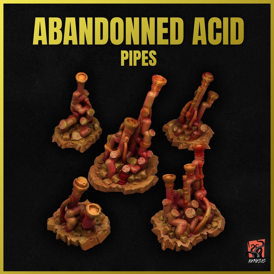 3D PRINTED Shattered Acid Pipes, Ruined Mechanical Temple, Factory ...