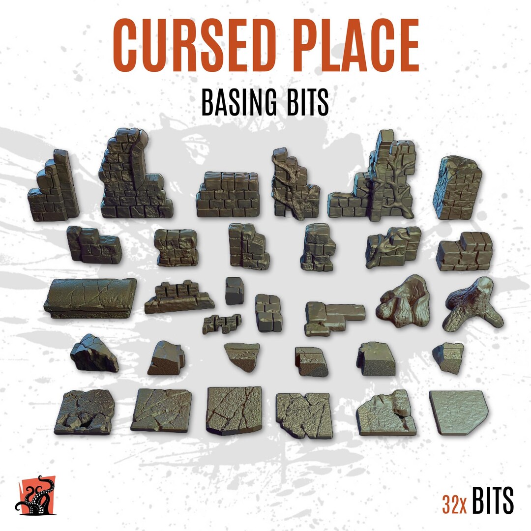 3D PRINTED Remains of Abandoned Castle Wall Ruins Cursed Temple Stone ...
