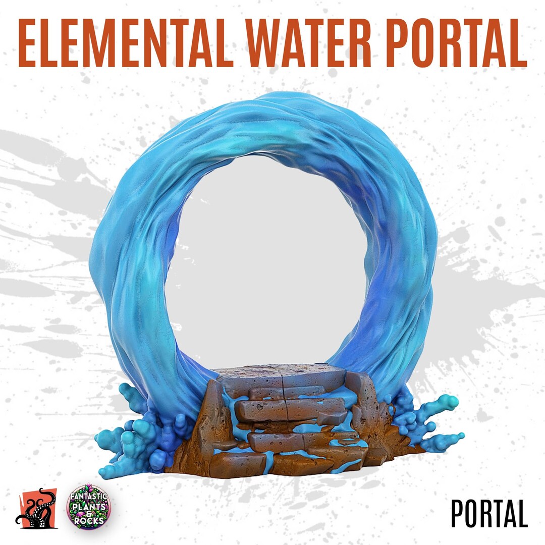 3D PRINTED Magic Portal With Elements of Water, Fire, Sorcerer, Cleric ...