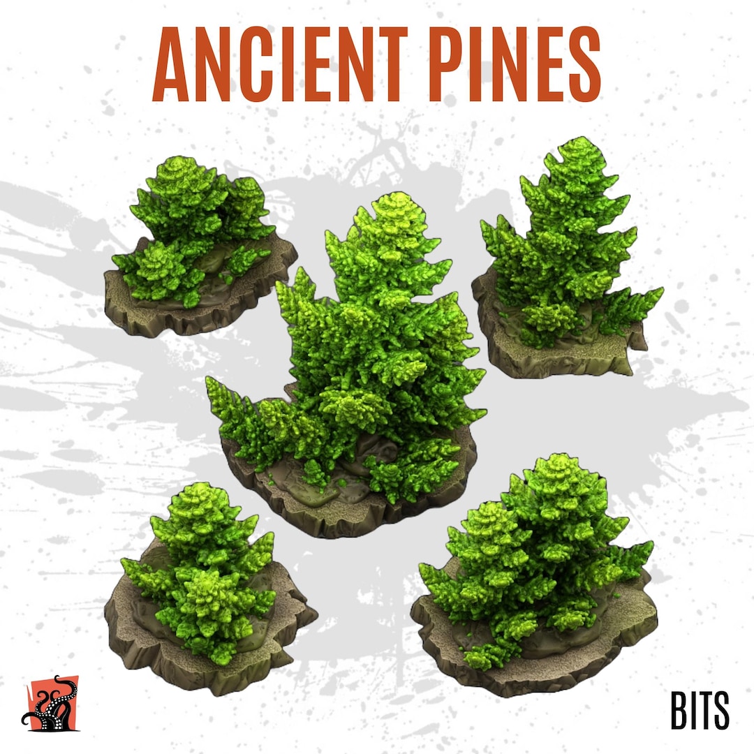 3D PRINTED Pine Forest Robust Leafy Bush Bush Tall Green Natural - Bits ...