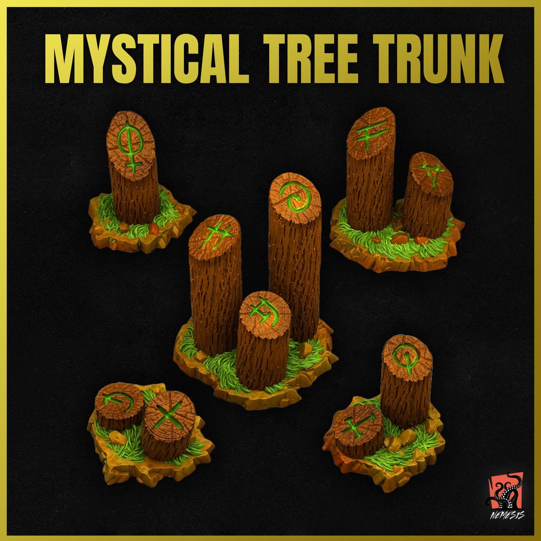 3D PRINTED Runic Totem Arcane Log Sacred Mark Forest Elven Sign - Bits ...