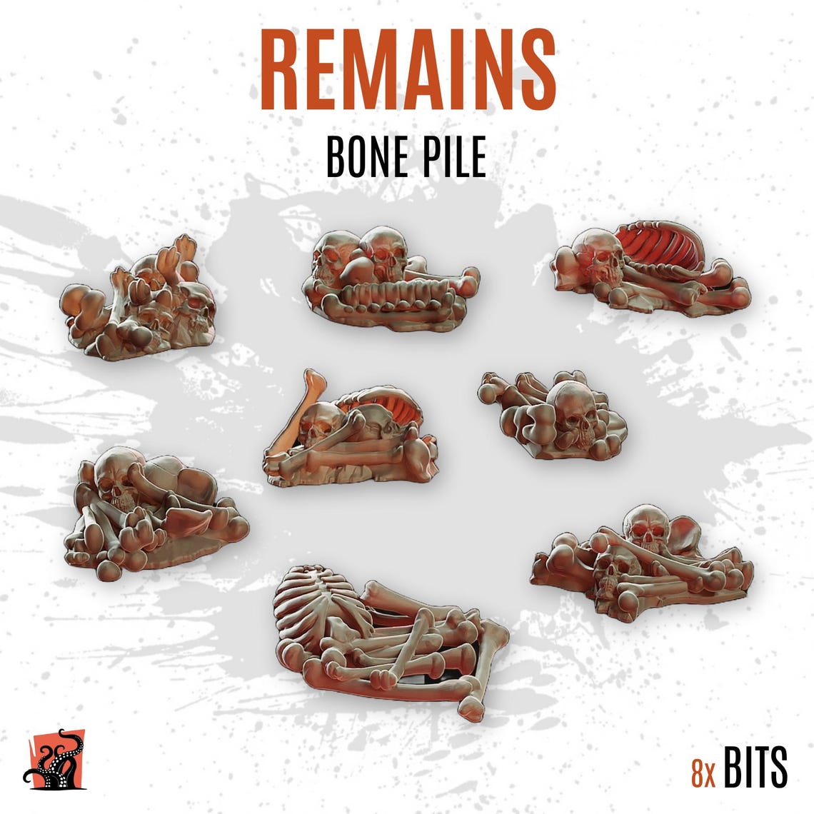 3D PRINTED Pile of Human Bones and Skulls to Customize Base and Diorama ...