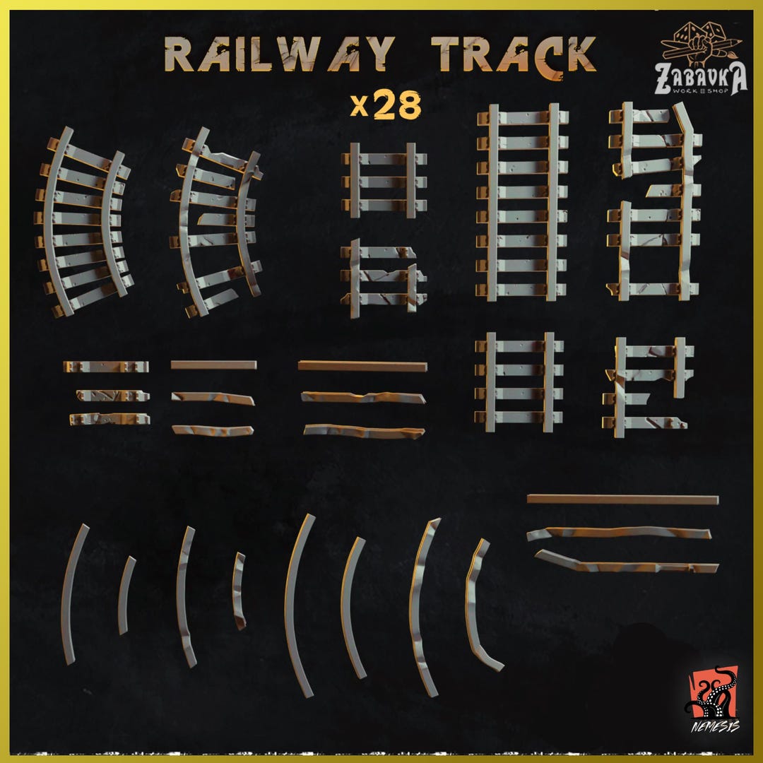 3D PRINTED Rails and Train Tracks Broken and Abandoned Junk Metal ...