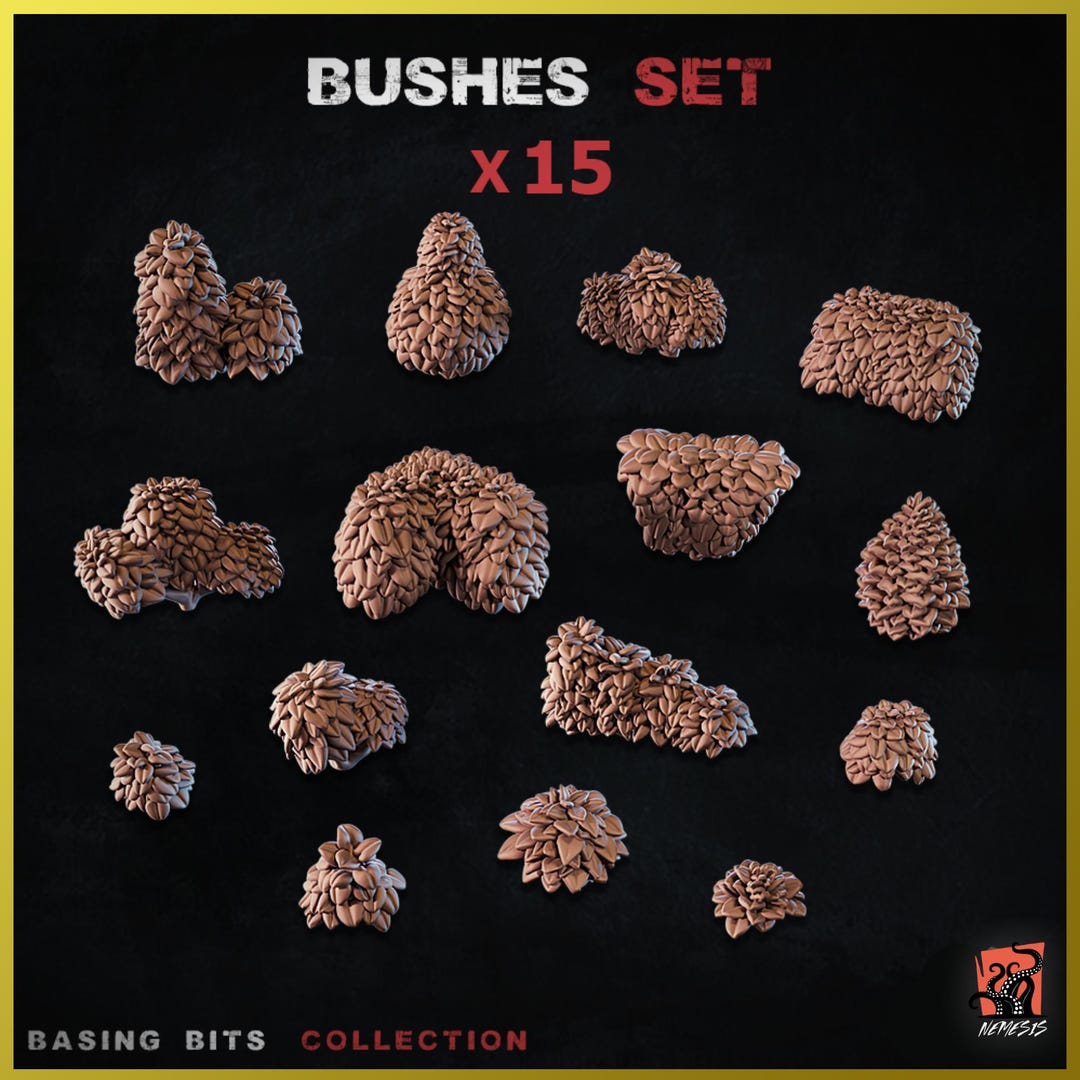3D PRINTED Bush Forage Plants Vegetation Forests Customize Base and ...