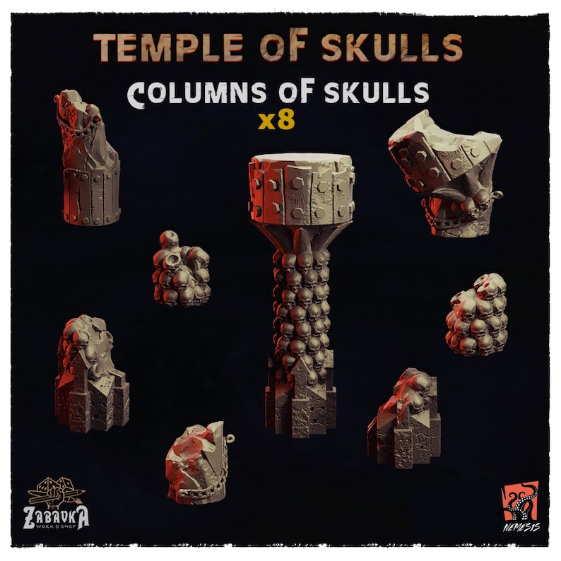 3D PRINTED Ruins of Stone Skull Temple to Customize Base and Diorama ...