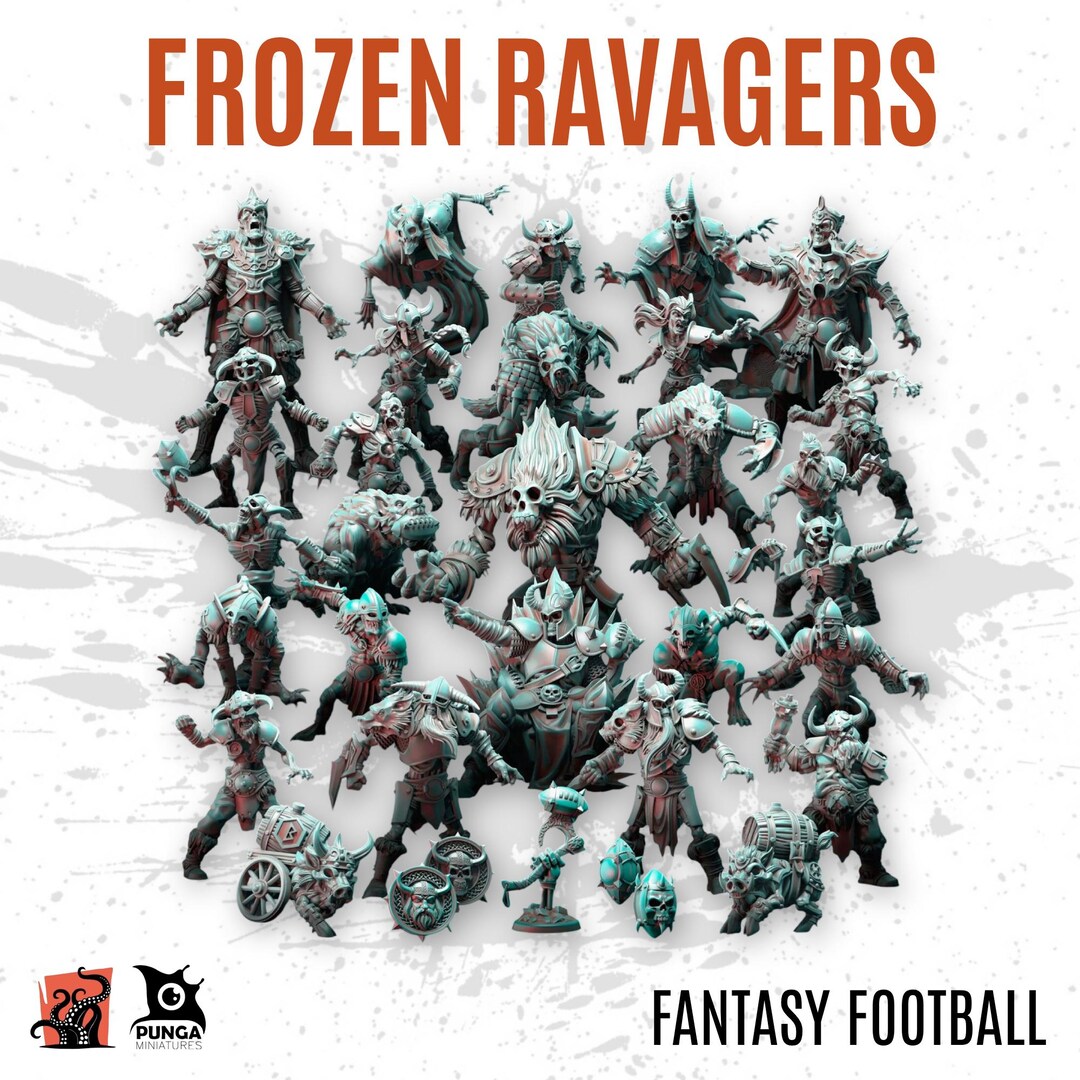 3D Printed Miniatures Fantasy Football Team Undead Necromancer Zombie ...