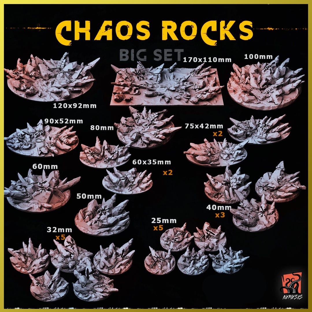 3D PRINTED Chaos Demon Summoning Rock Floor - Customization of Bases ...