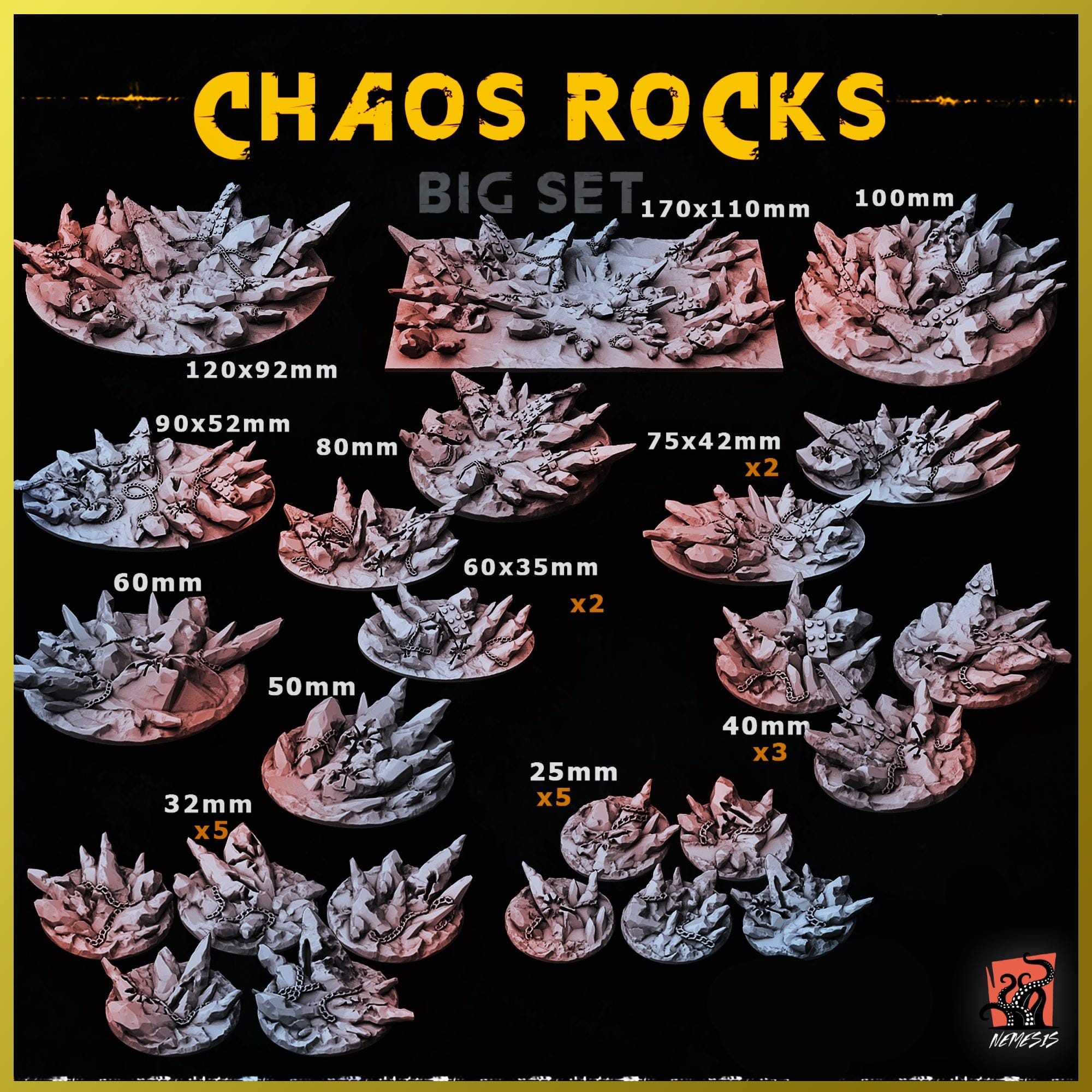 3D PRINTED Chaos Demon Summoning Rock Floor - Customization of Bases ...