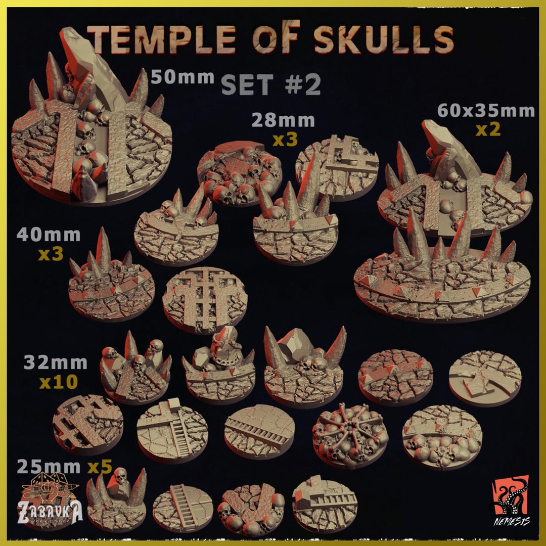 3D PRINTED Skull and Bone Temple Bases Customizing Bases and Dioramas ...