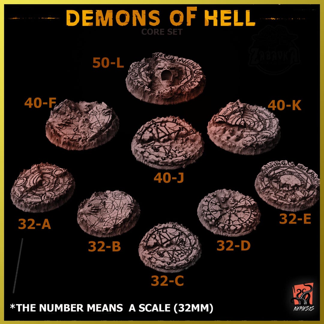 3D PRINTED Floor Summoning Demon Infernal Spell Necromancer Custom ...